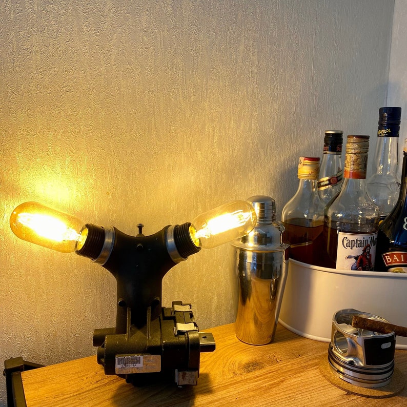 Harley Davidson Butterfly Valve Table Lamp: Upcycled Motorcycle Decor ...