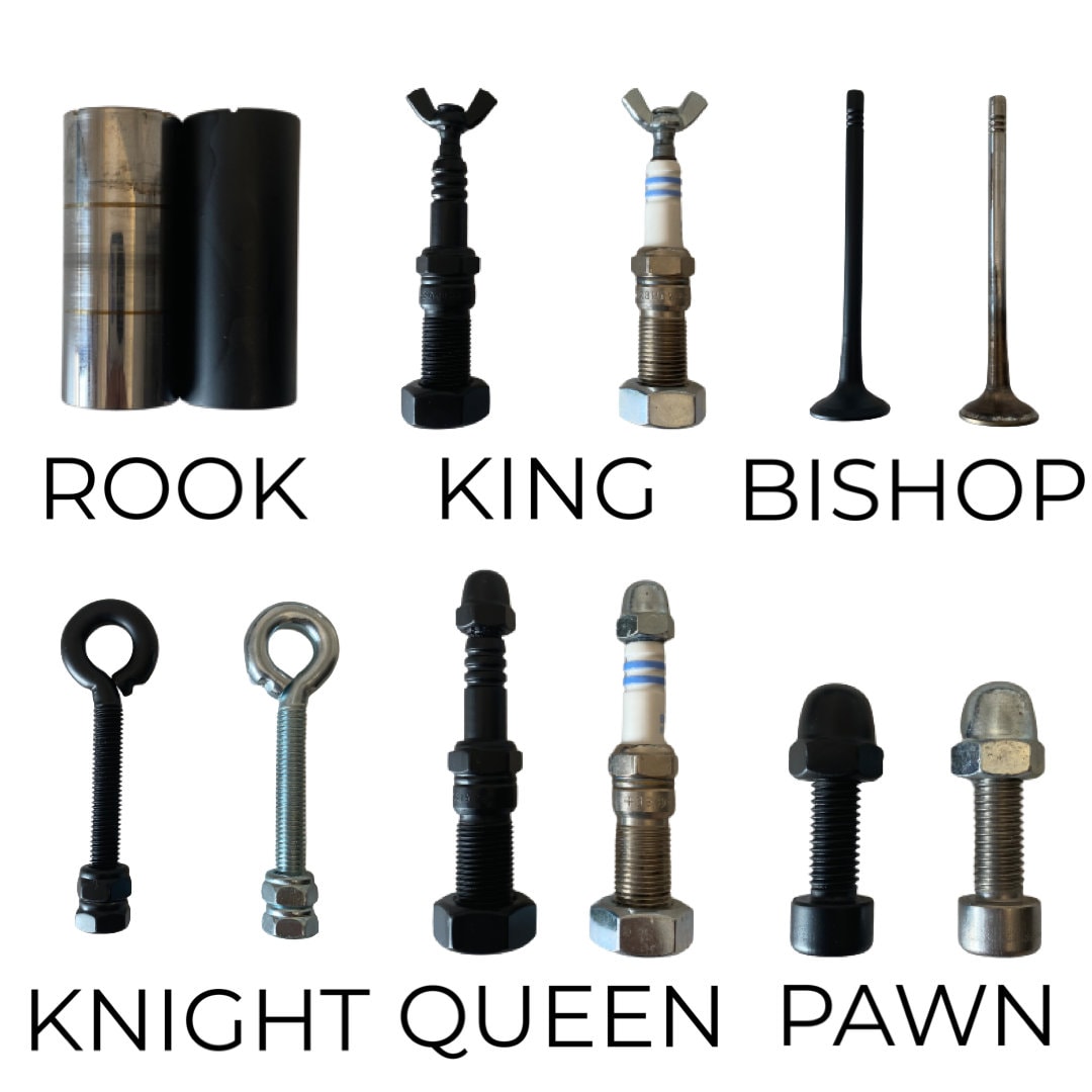 Upcycled Engine Part Chess Set: Handmade Modern Design - Etsy