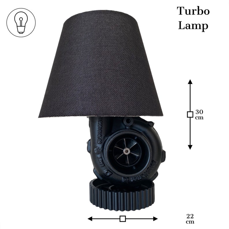 Turbo Lamp / Real Car Engine Parts / Black Turbocharger Table Lamp ...