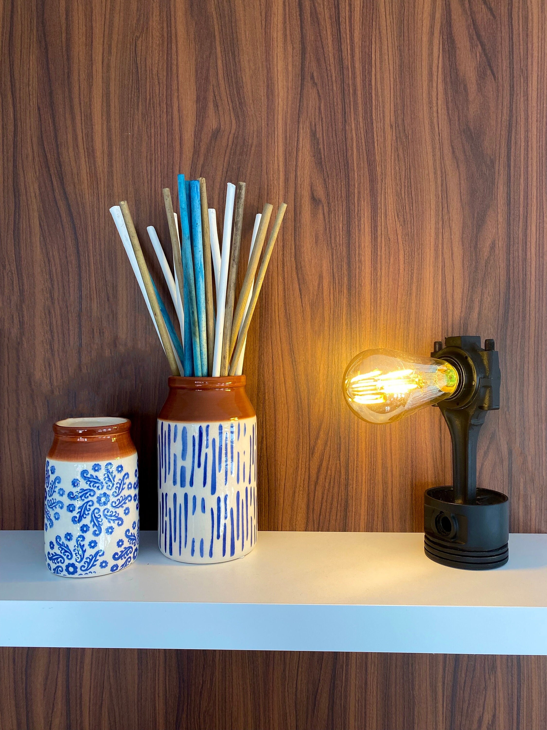 Upcycled Piston Lamp: Real Car Engine Part, Modern Desk Light - Etsy