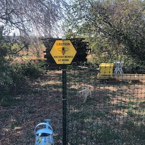 Beekeeping Sign Bee Yard Art Gift for Bee Lovers and Beekeepers Help Us ...