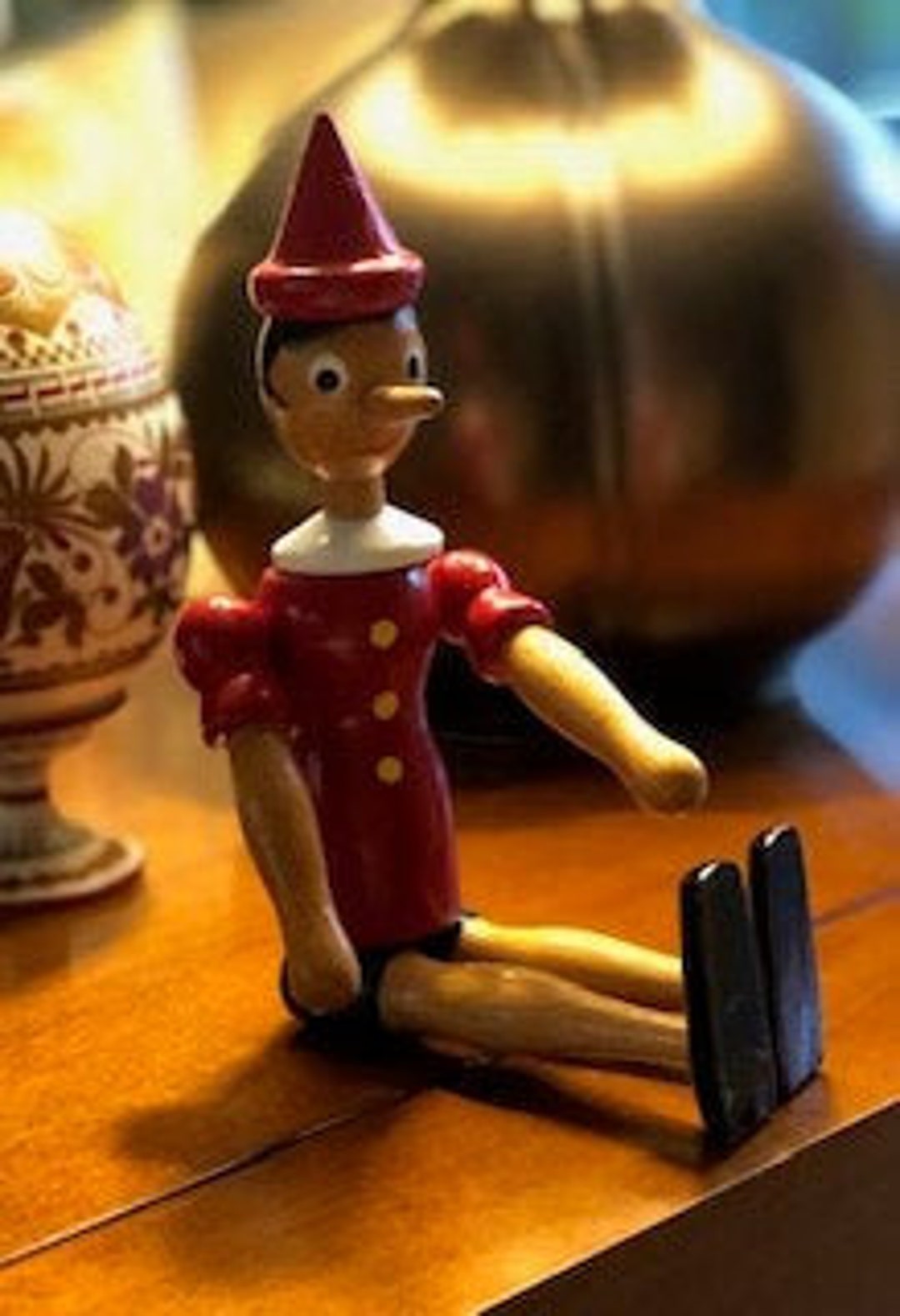 Vintage Pinocchio Toy | Wooden Jointed Toy | Hand-painted Articulated ...