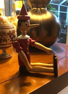 Vintage Pinocchio Toy | Wooden Jointed Toy | Hand-painted Articulated ...