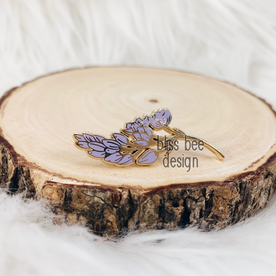 Lavender Enamel Pin Pastel Floral Pin Hard Enamel Pin - Etsy