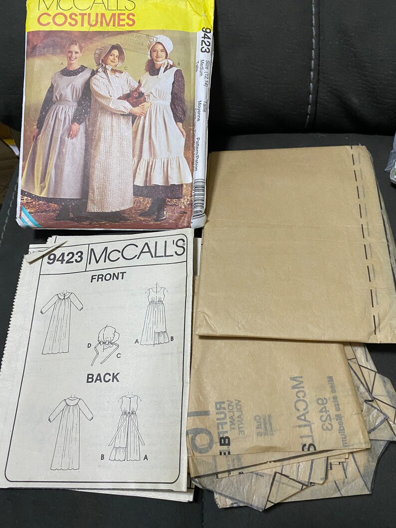 Mccalls Pioneer Costume Sewing Pattern M7220, 1800s Dress Apron, Sun ...