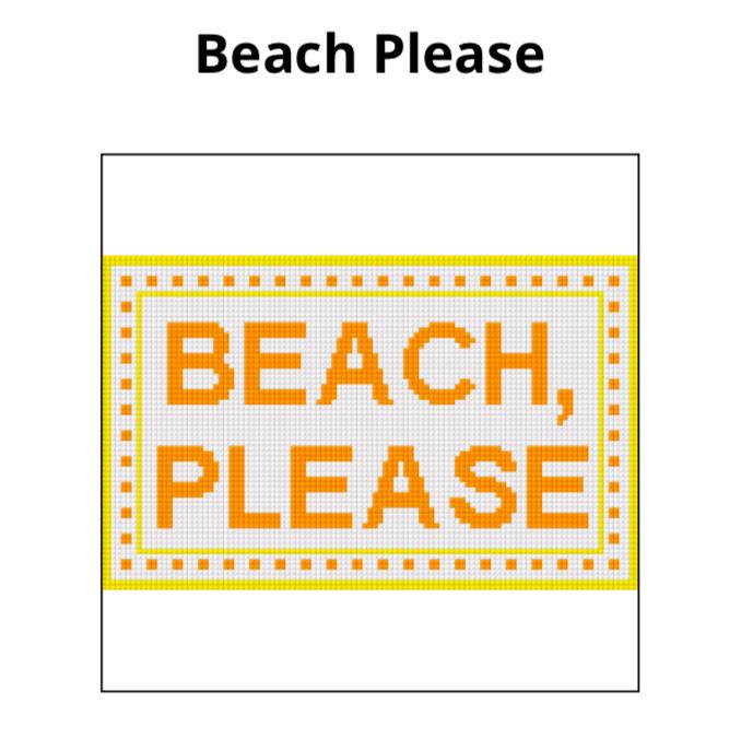 Beach, Please Needlepoint Digital Chart - Etsy