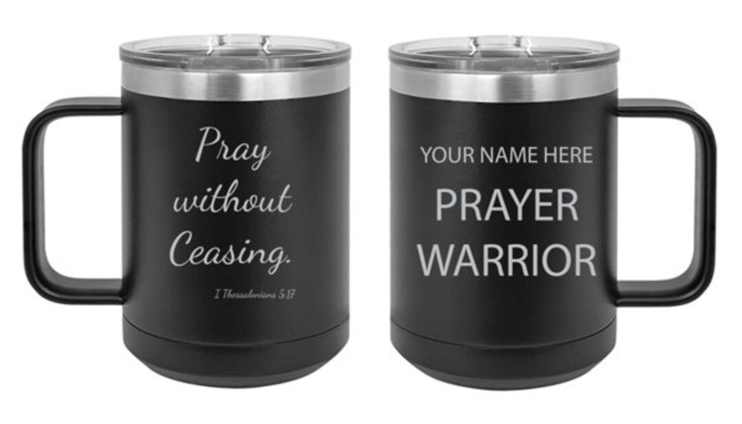 15 Oz Personalized PRAYER WARRIOR Mug With Handle, Christian Gift, Men ...