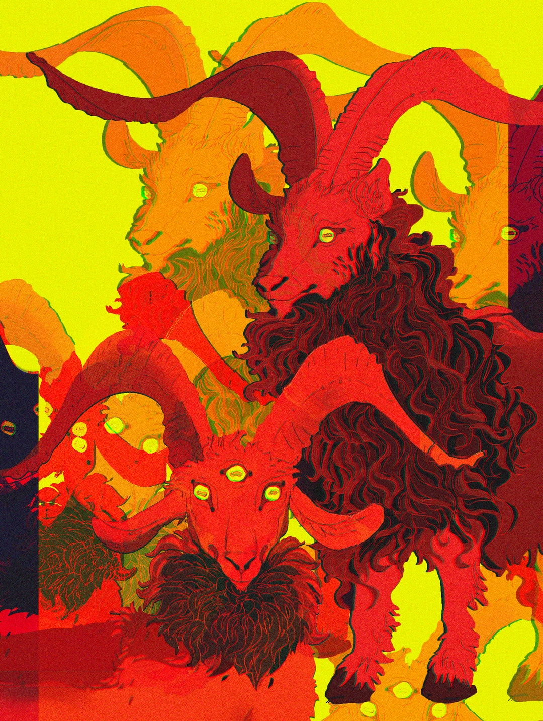 Satanic Goats Art Print - Etsy