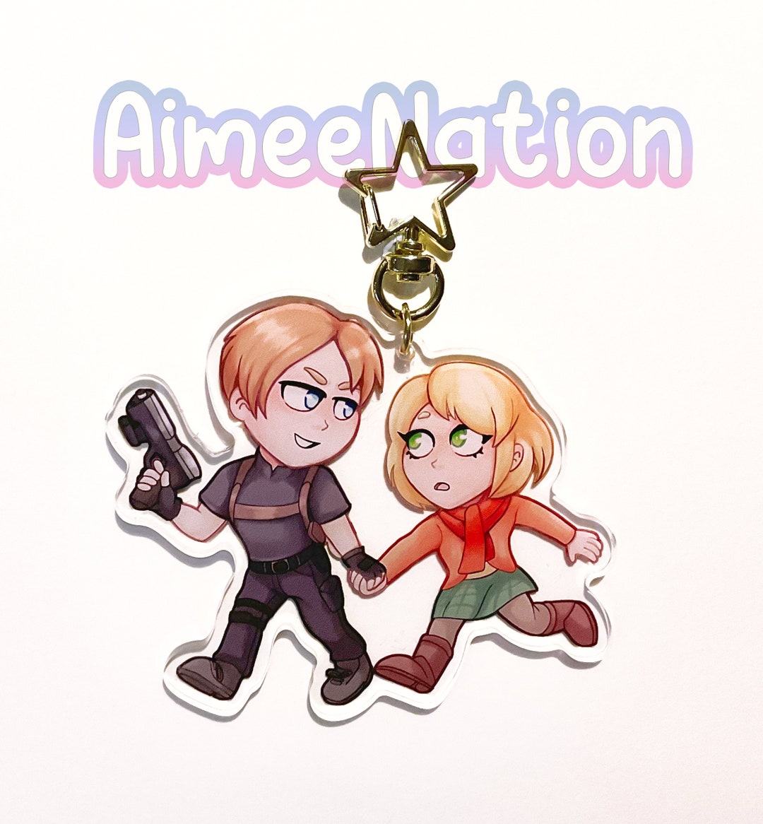 Leon and Ashley RE4 Keychain/charm Resident Evil - Etsy