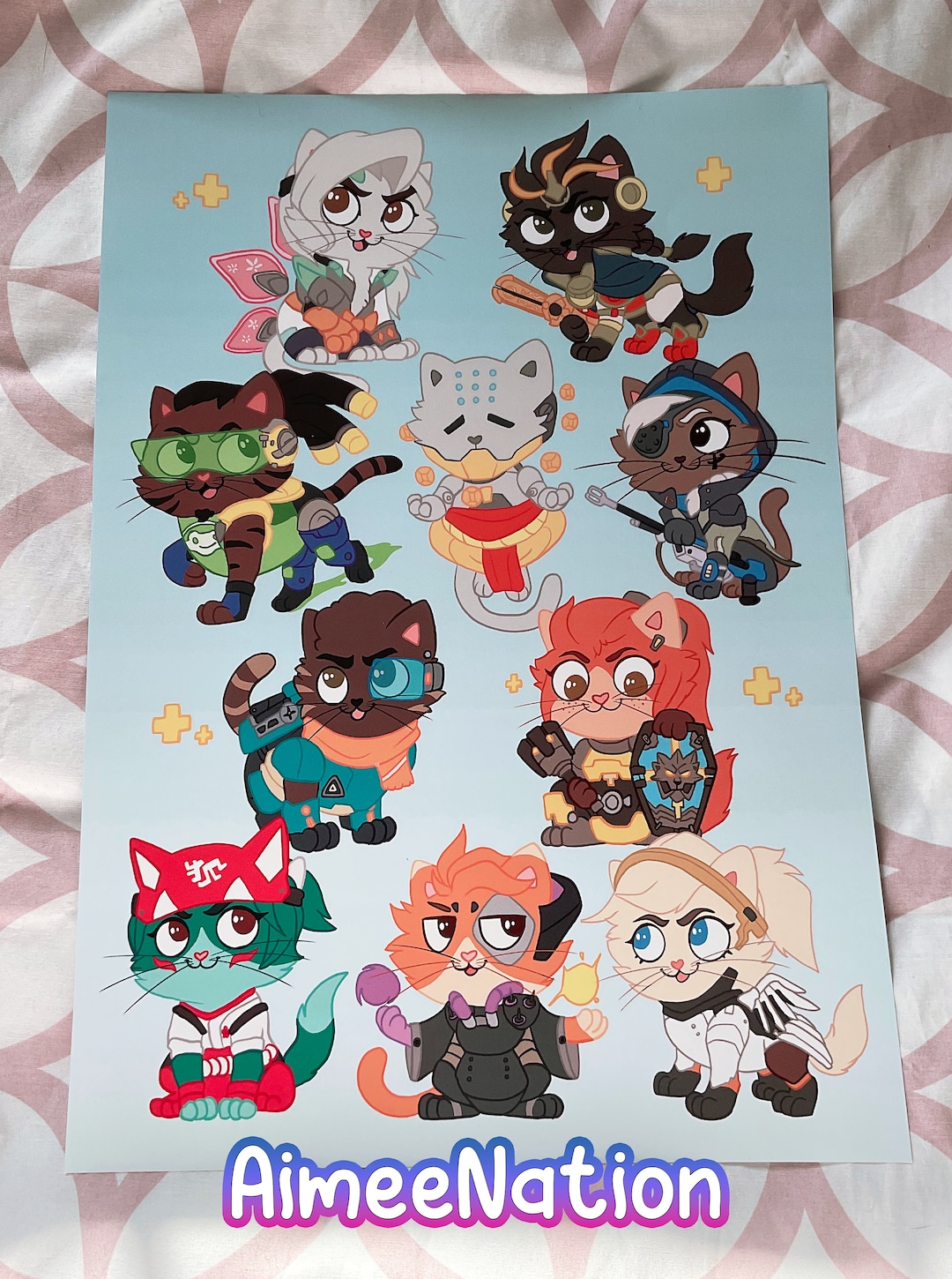 Overwatch 2 Support Kitties A3 Large Poster. Featuring Ana, Zen ...