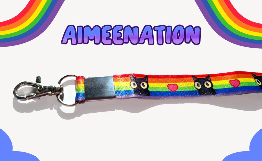 LGBTQ Rainbow Jinx Cat Meme Lanyard - Etsy