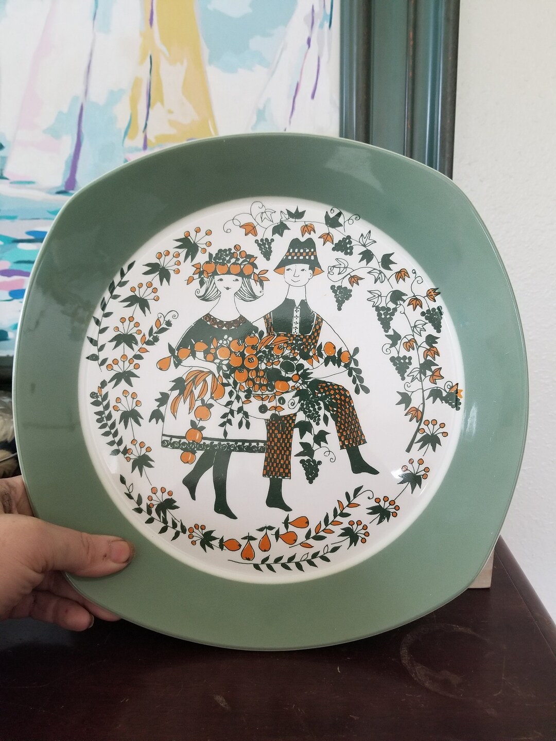 Vintage 1960s SICILIA Porcelain Plate FIGGJO FLINT, Mid Century ...