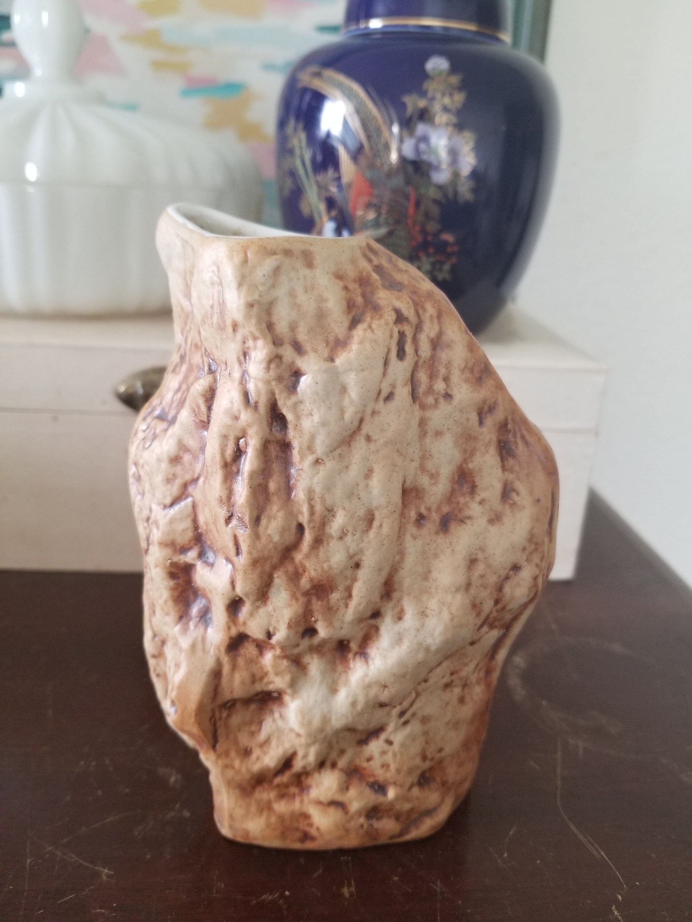 Vintage Napco Vase | Handcrafted Natural Rock Look | Unique Home Decor ...