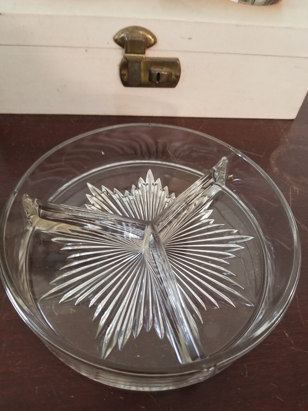 Vintage Clear Glass Relish Dish 3‑section Candy Server | Retro ...