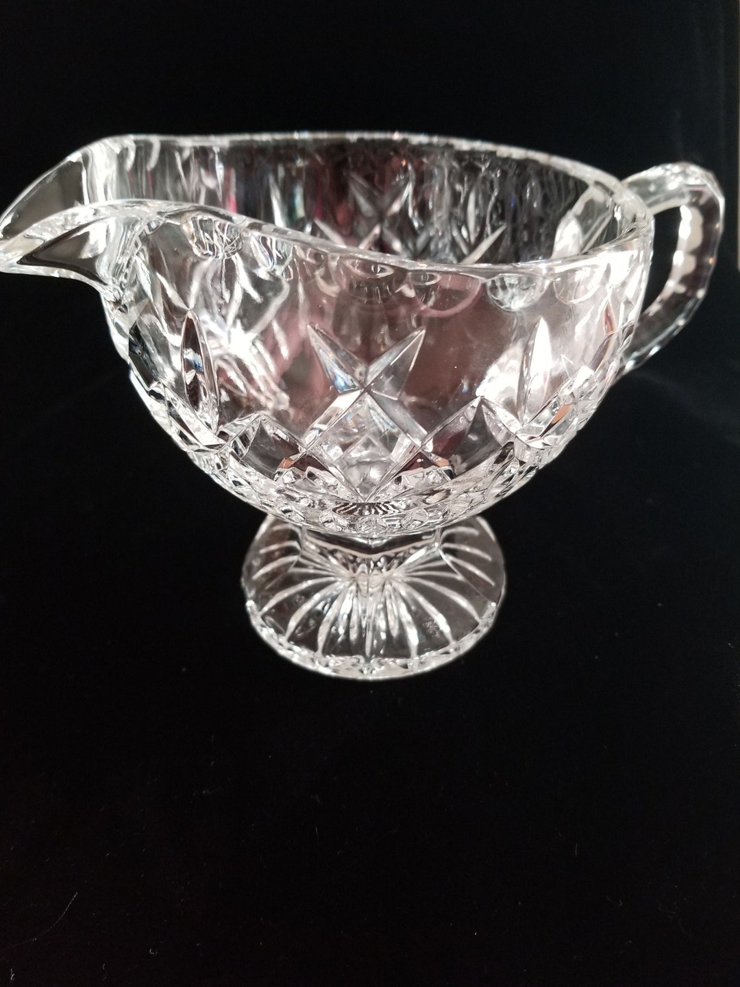Half off Vintage Cut Crystal Gravy Boat Elegant Home Decor Crystal ...