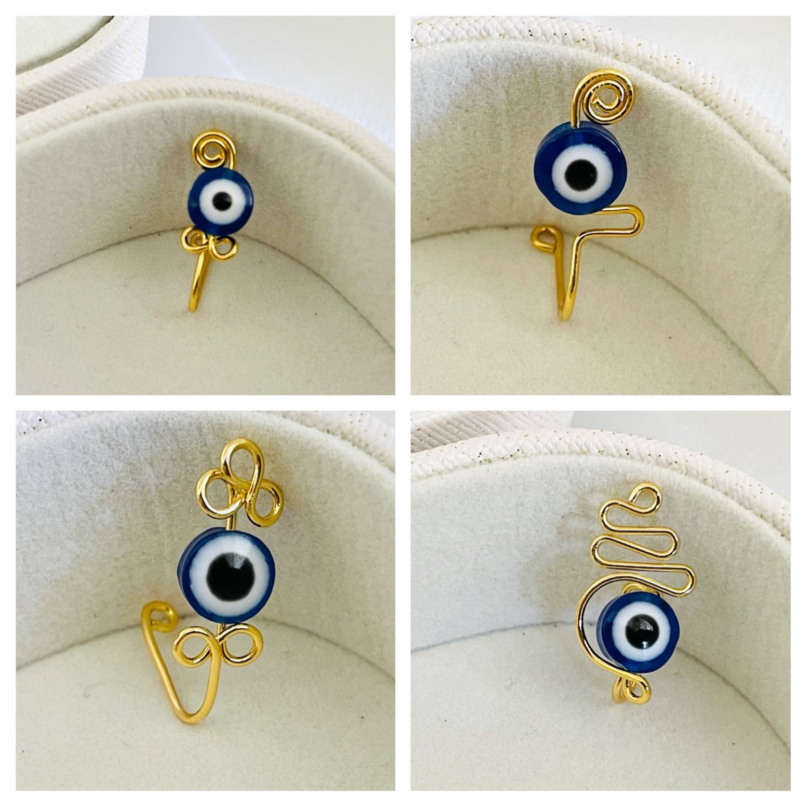 Nose Cuffs With Evil Eye, Nose Cuffs, Fake Nose Rings, Nose Cuff No ...