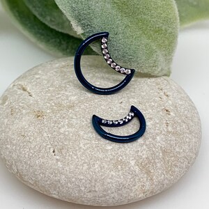 G23 Titanium Daith Piercing, Moon Daith Ear Piercing, 16G Daith Jewelry ...