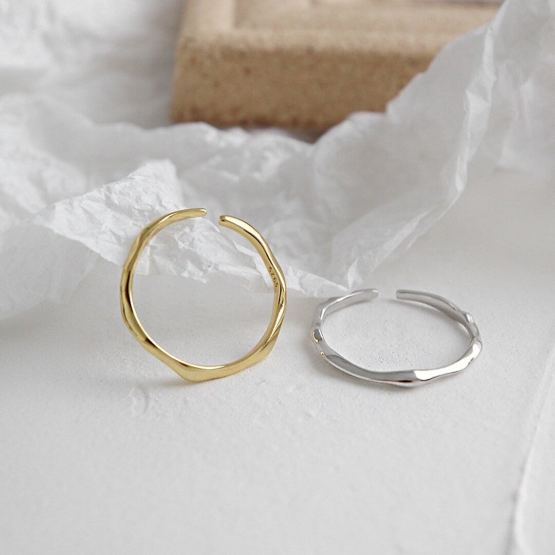 Minimalist Thin Ring, Open Adjustable Ring, Sterling Silver Ring, Gold ...