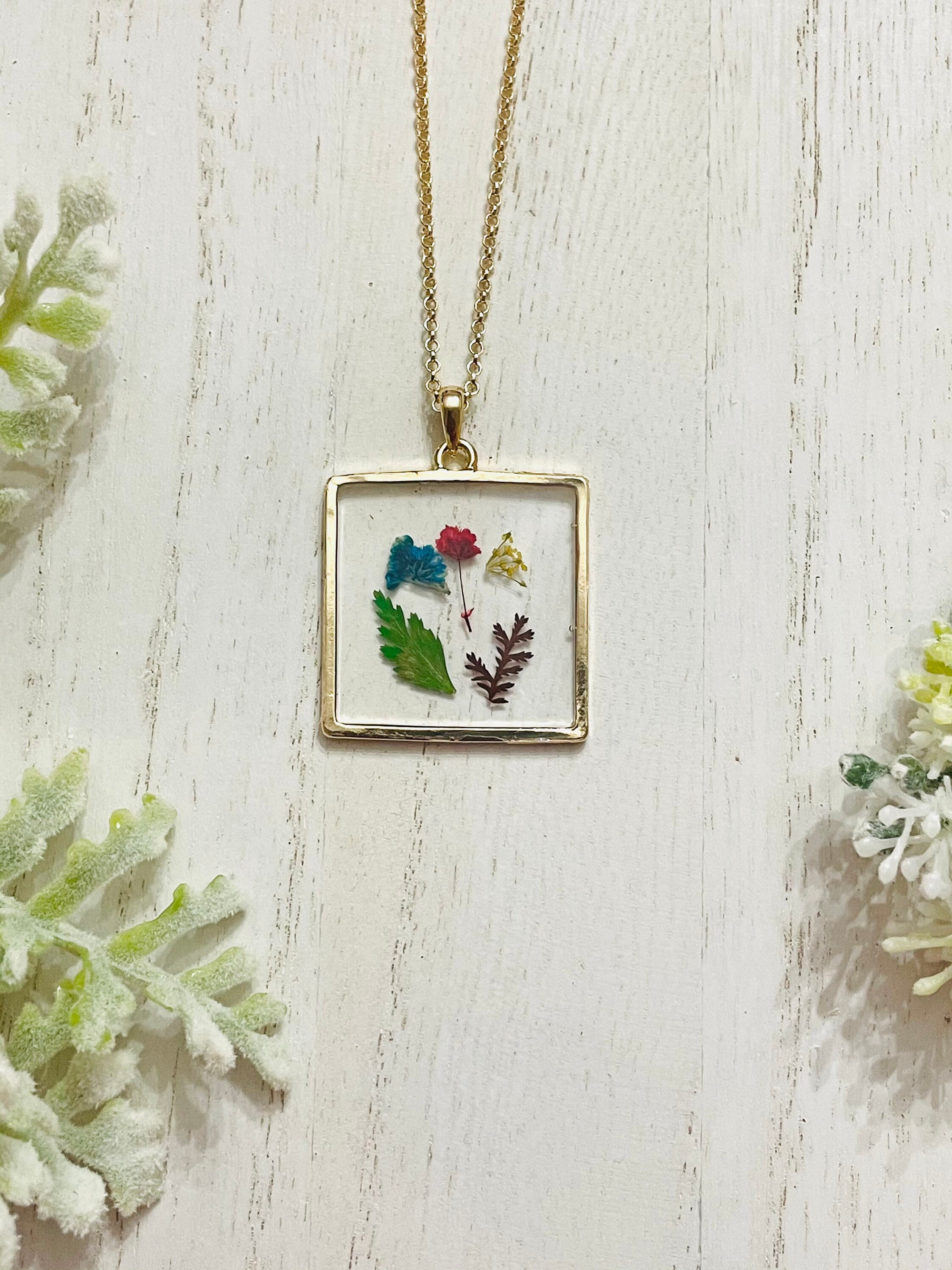 Pressed Flower Necklace Dried Flower Necklace Birthday Gift | Etsy