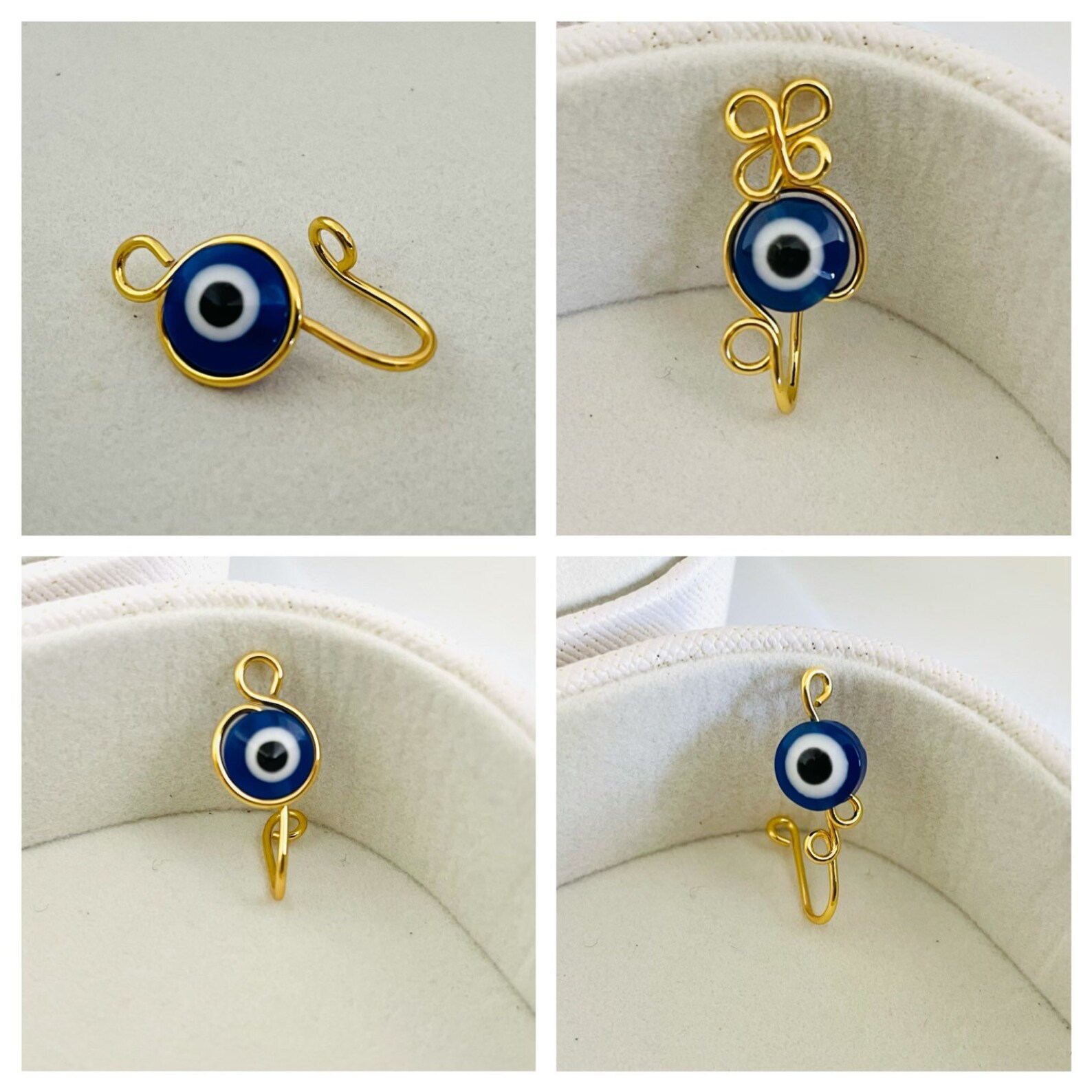 Nose Cuffs With Evil Eye, Nose Cuffs, Fake Nose Rings, Nose Cuff No ...