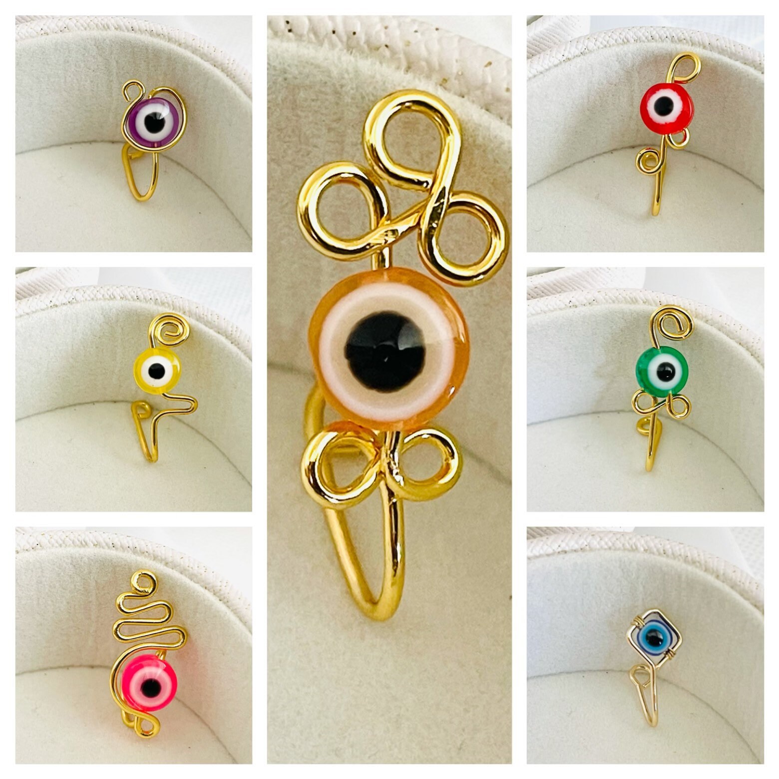 Nose Cuffs With Evil Eye Nose Cuffs Fake Nose Rings Nose | Etsy