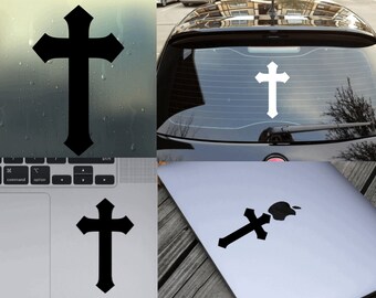 Cross Vinyl Decal | Etsy