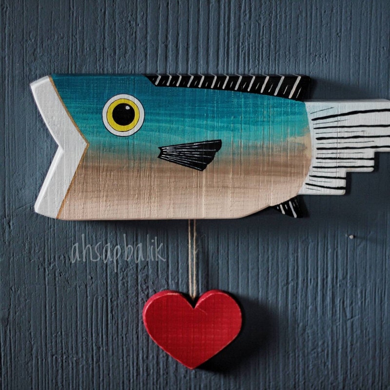 Painted Wood Fish - Etsy