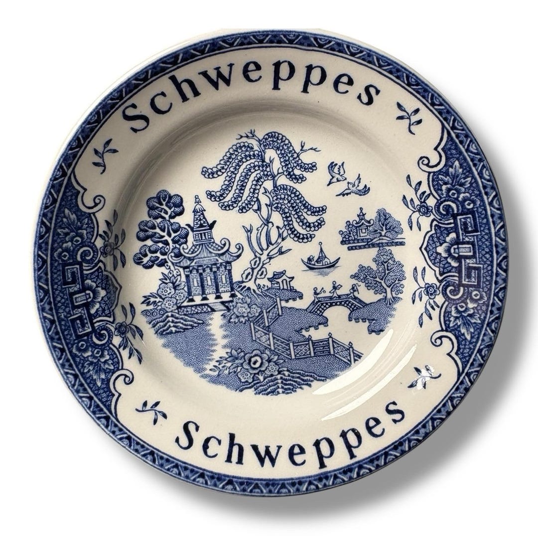 Vintage Schweppes Blue White Enoch Wedgwood Tunstall Mini Plate England ...