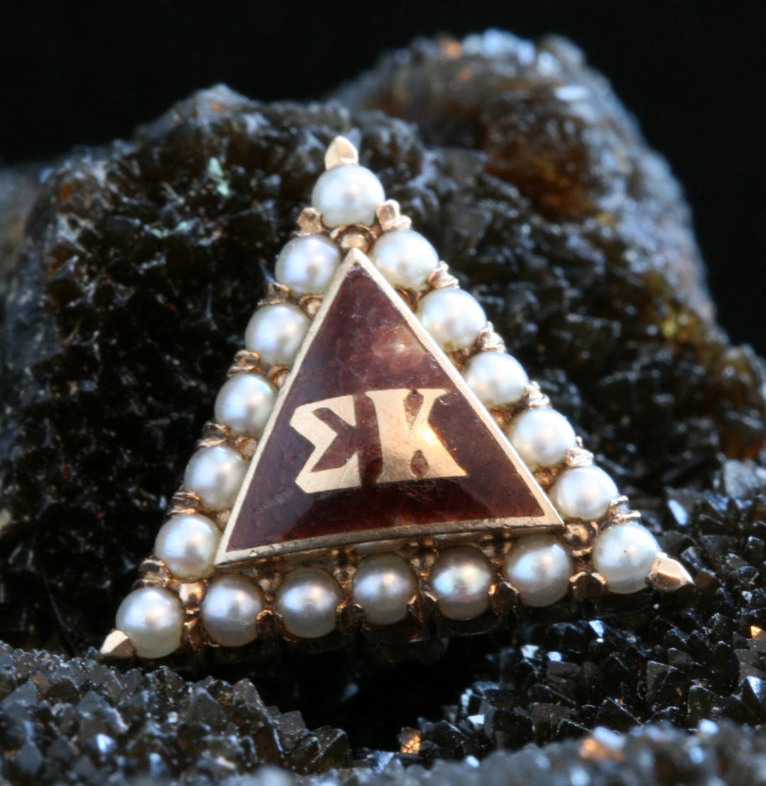 Antique Gold Fraternity Pin, 14k Gold Pin, Antique Gold Pearl Jewelry ...