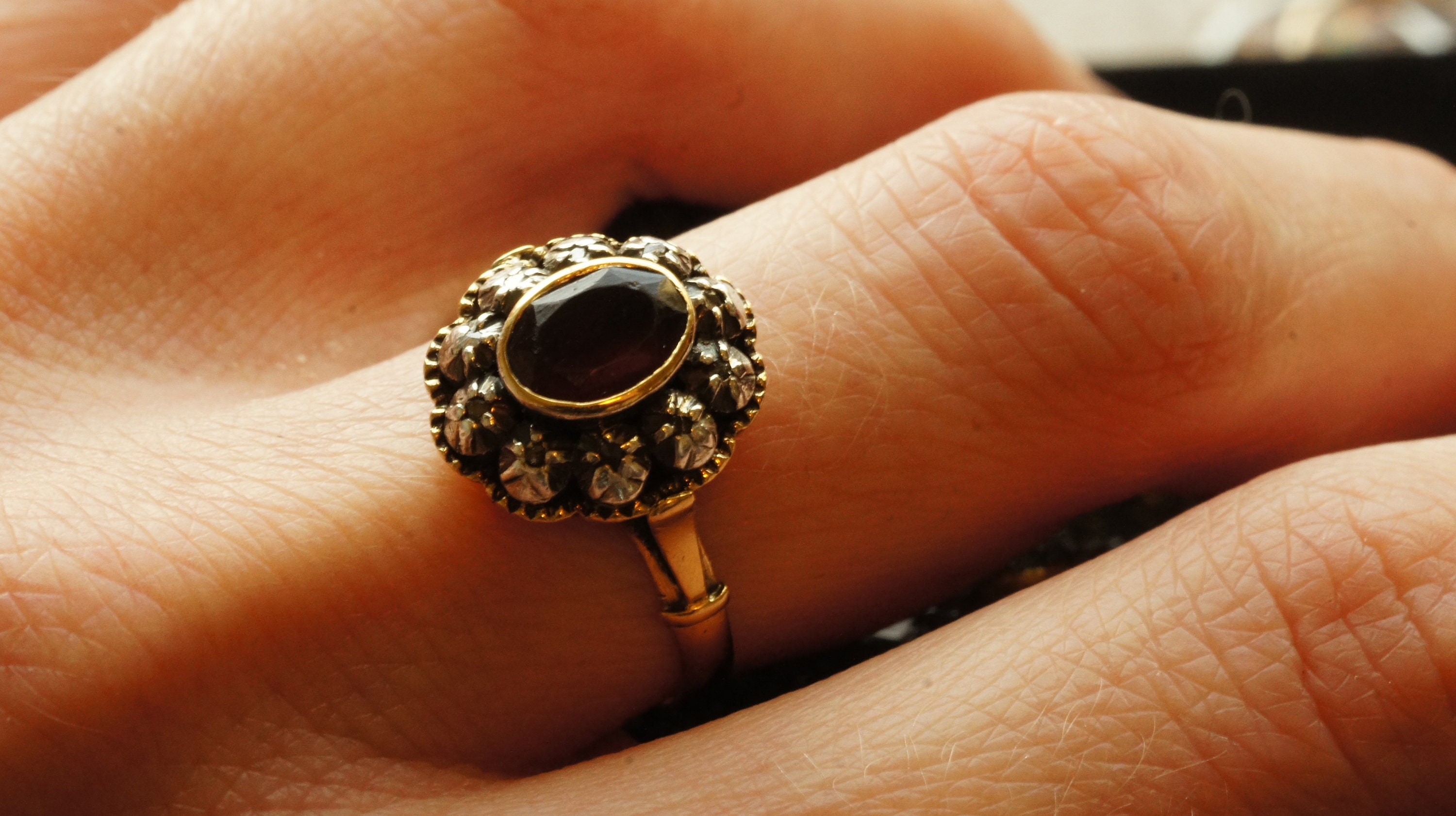 Gold Diamond Antique Ring 14k Gold Georgian Era 1700s Natural | Etsy