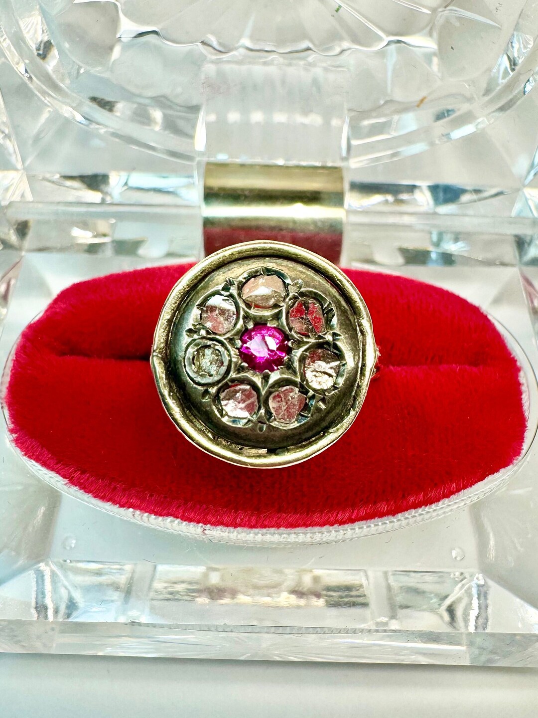 Antique Gold Diamond Ring, Georgian 1700s Ring, Rose Cut Diamond and ...