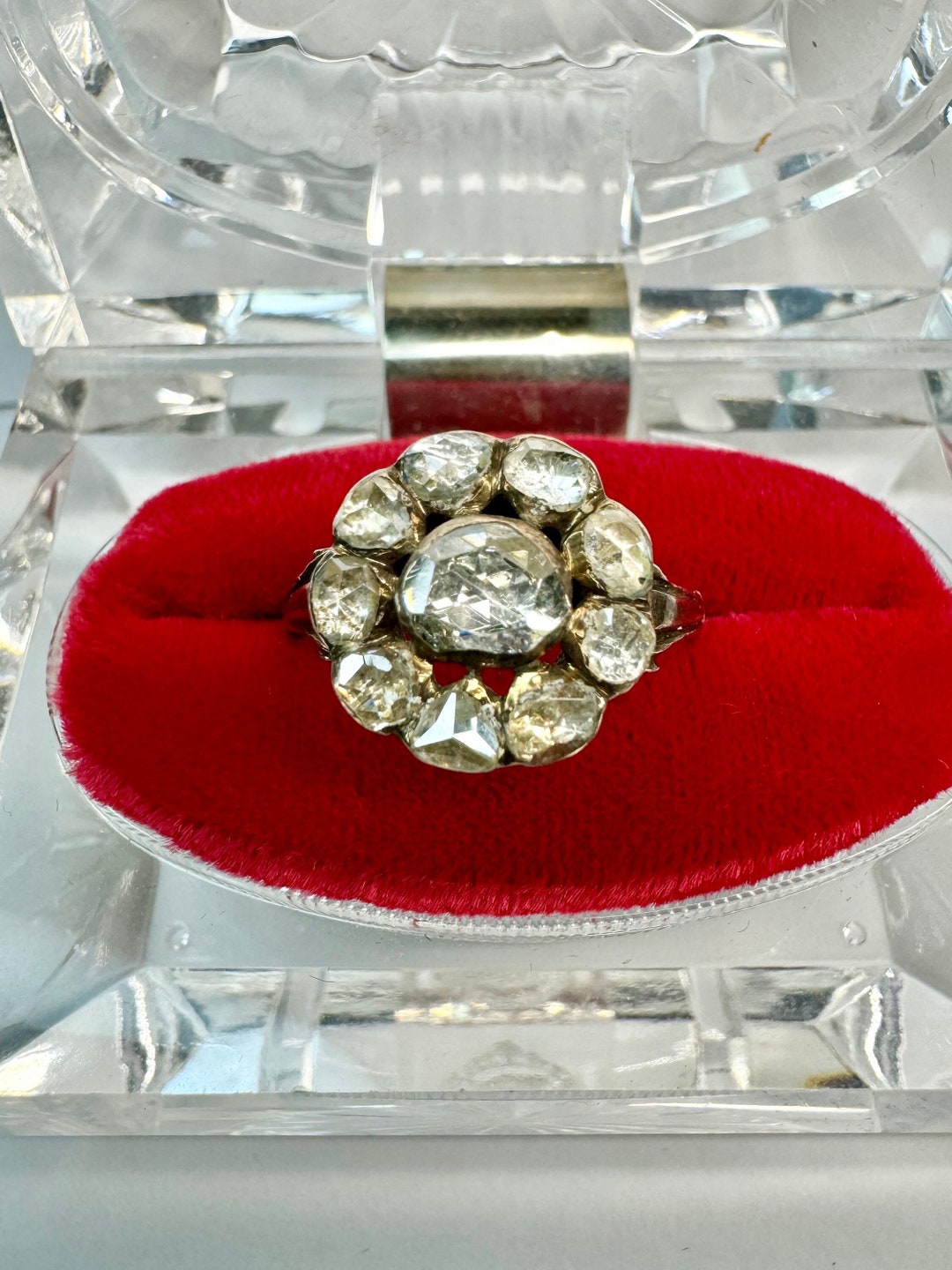 Antique Gold Diamond Ring, Georgian 1700s Ring, 1.75ctw Foil Backed ...