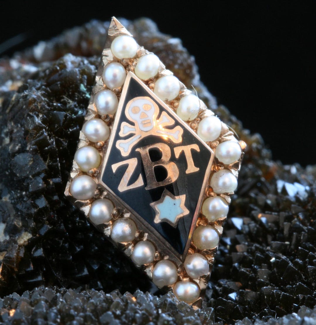 Antique Gold Fraternity Pin, 14k Gold Pin, Antique Gold Pearl Jewelry ...