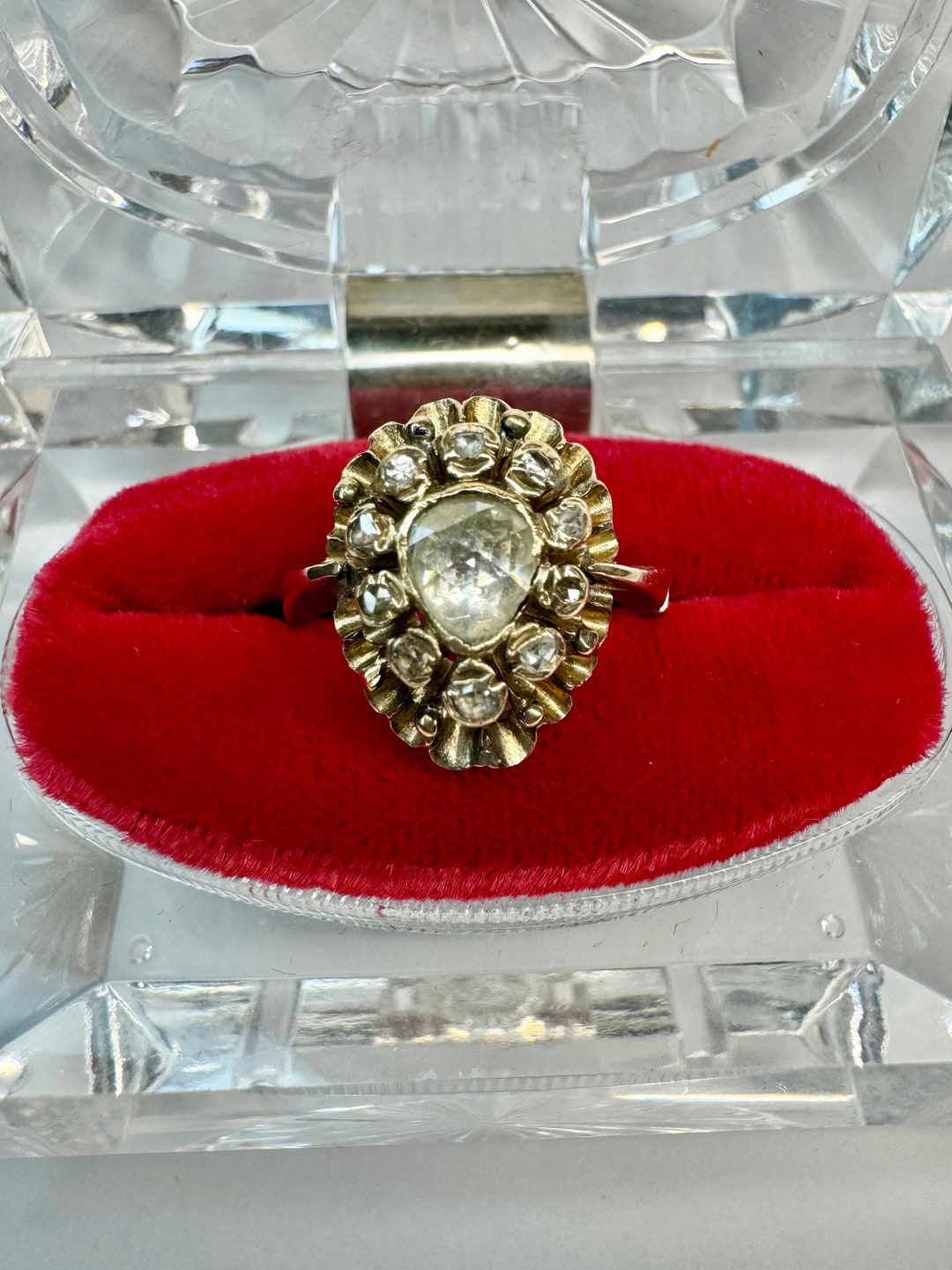 Antique Gold Diamond Ring, Georgian Era 1700s Ring, .80ctw Foil Back ...