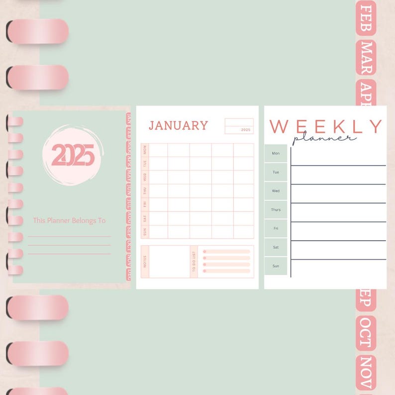 2025 Monthly Digital Planner - Etsy