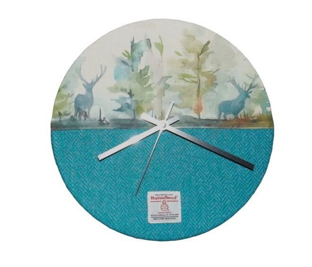 LARGE 30cm Diameter HARRIS TWEED & Voyage Maison Wilderness Topaz Stag ...