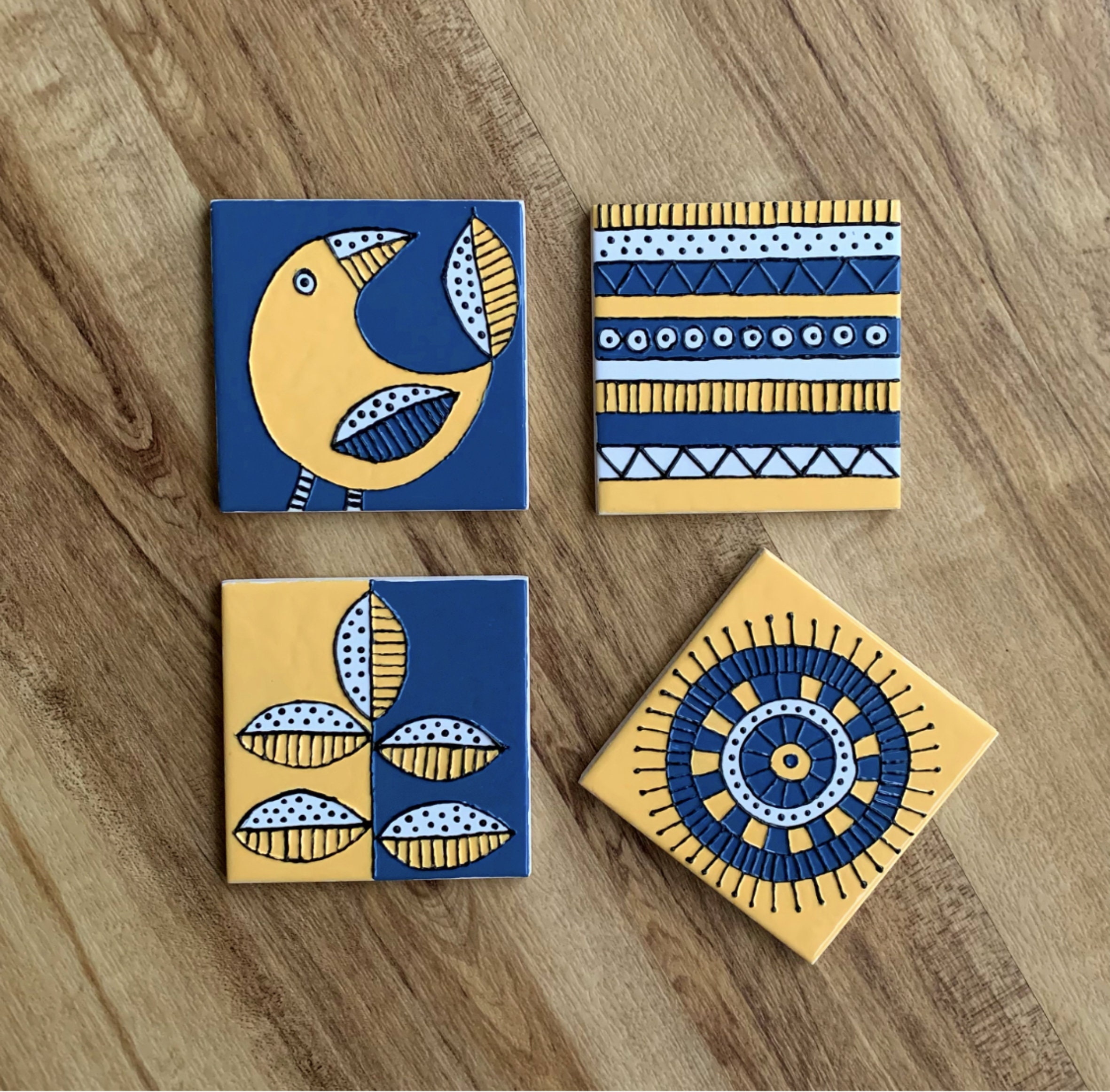 Handmade Tile Painting /use as Kitchen Tiles, Coasters & Tealight ...