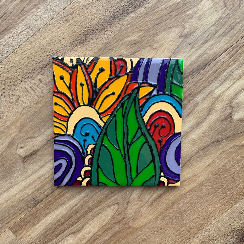Handmade Tile Painting /use as Kitchen Tiles, Coasters & Tealight ...