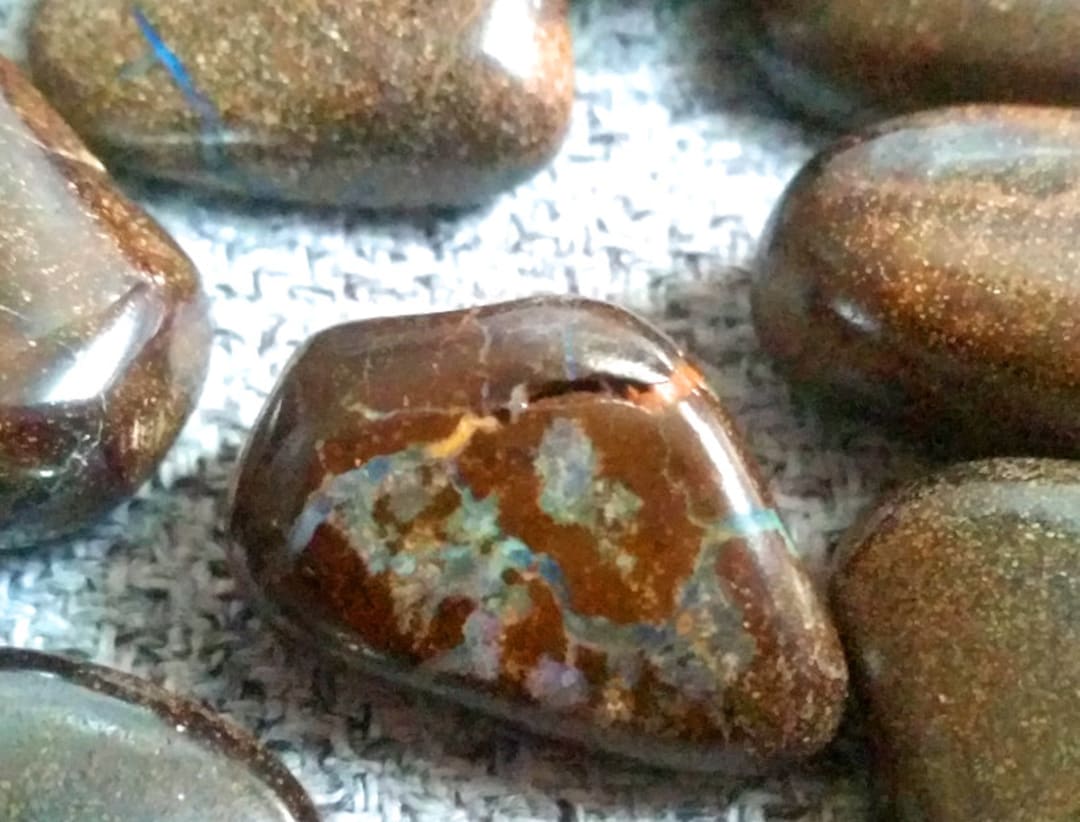 4 Real Opals Boulder Opal Queensland Tumbled Stone Rarity - Etsy