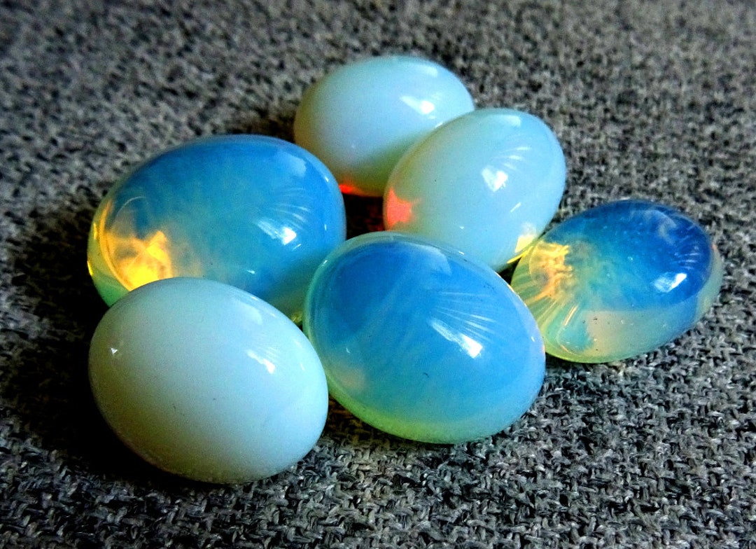 4 Tumbled Stones, Moonstone Glass, Opal Glass, Tumbled Stone, Worry ...