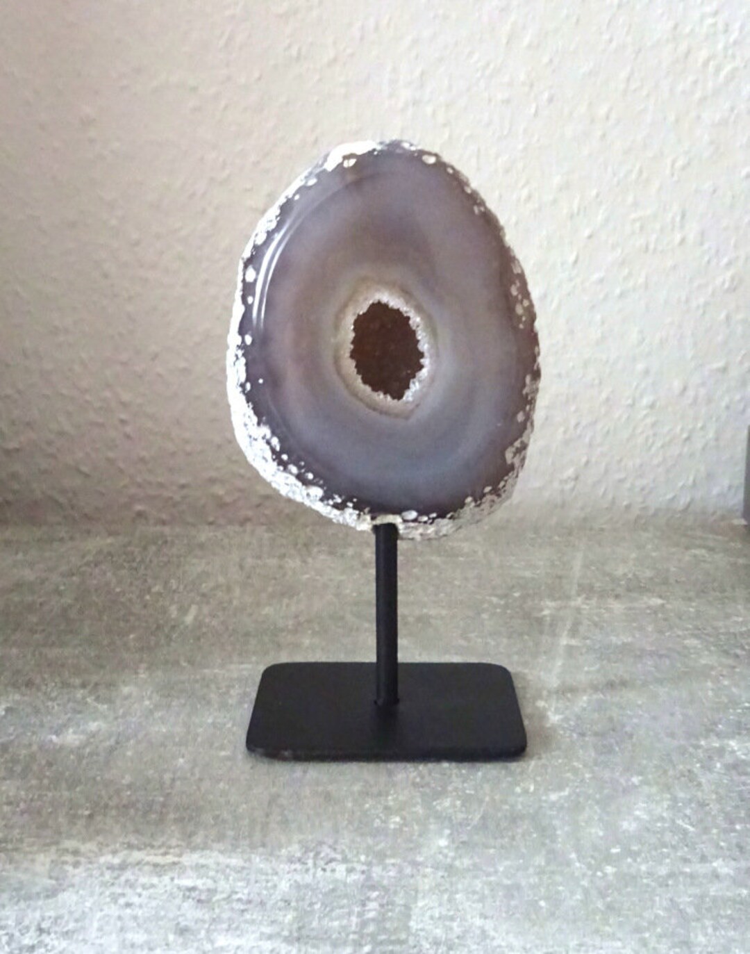 Agate Druse With Metal Stand - Etsy