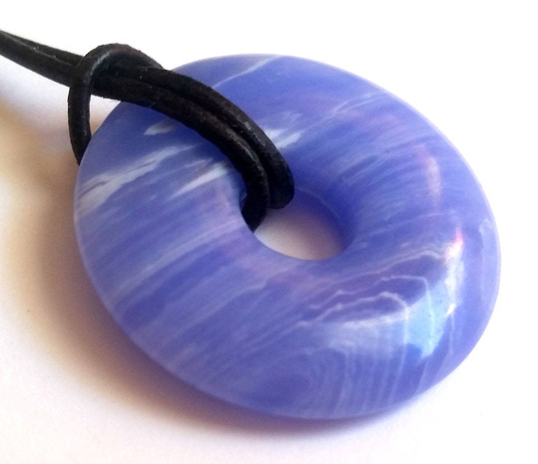 CHALCEDONY GLASS DONUT, Sky Blue Donut, Pi Slice - Etsy