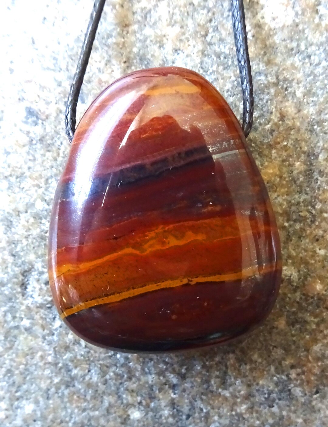 Australian Tiger Iron Pendant With Free Cord. - Etsy