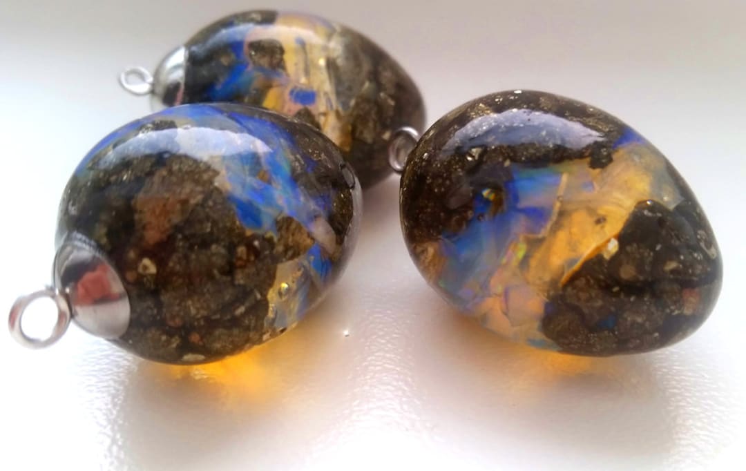 Pyrite With Opal and Rock Crystal, Pendant, Ladies Necklace, Lab ...