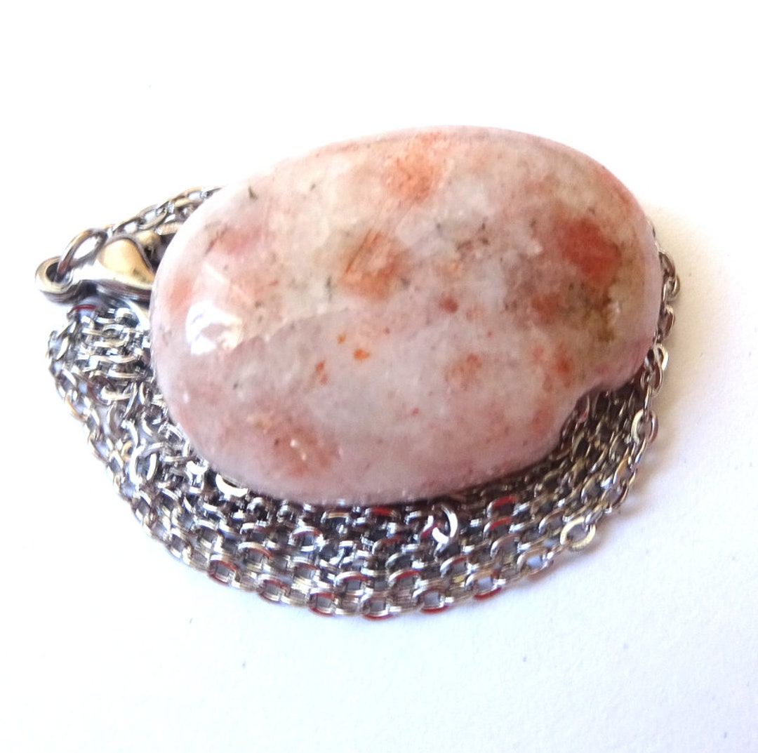 Sunstone, Hole Stone With Stainless Steel Chain, Rarity, Sunstone ...