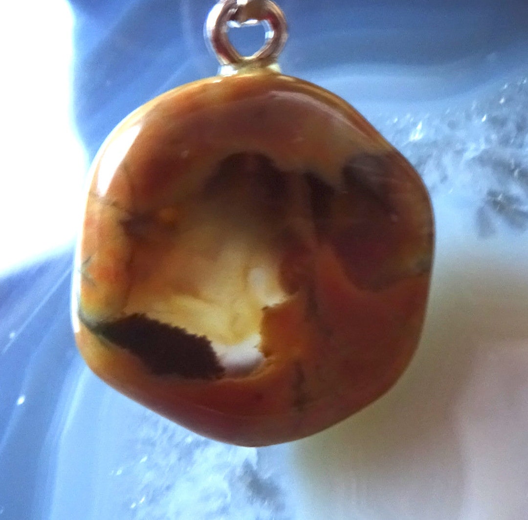 Australian Amulet Stone With 925 Silver Loop on Chain, Thunderegg - Etsy