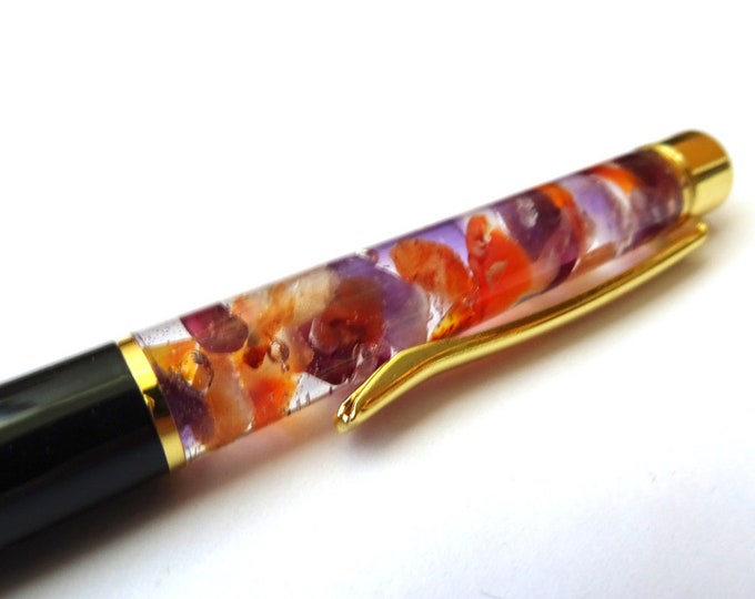 1 Gem Filled Pen/ballpoint Pen, Garnet, Amethyst, Gemstone Pen - Etsy
