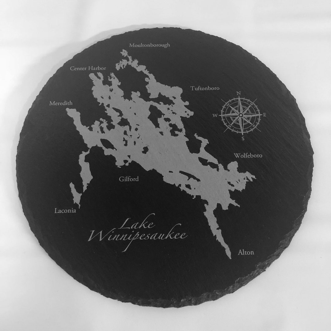 Round Slate Platter - Lake Winnipesaukee - Etsy
