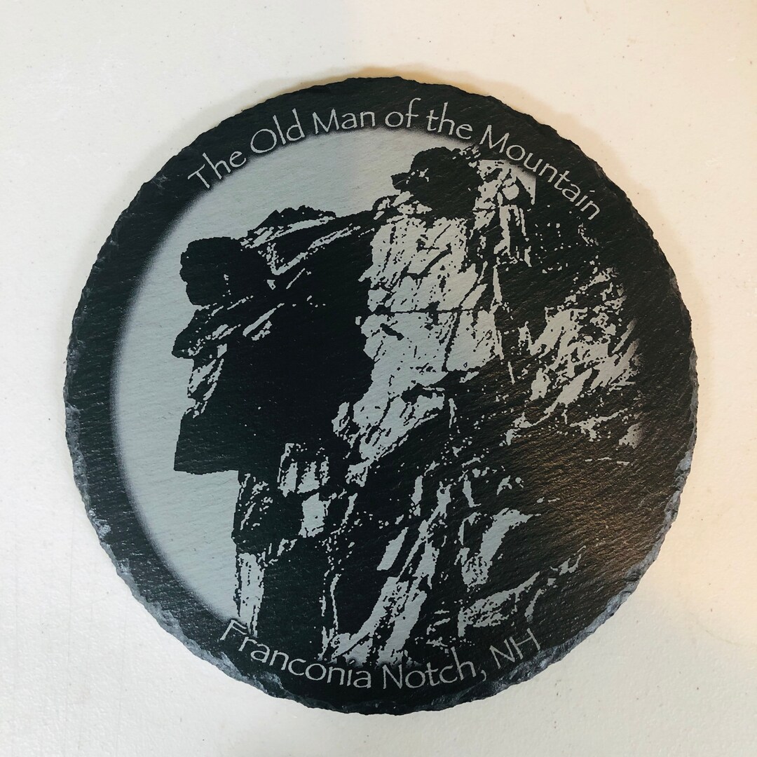 Round Slate Platter - Old Man of the Mountain - Etsy