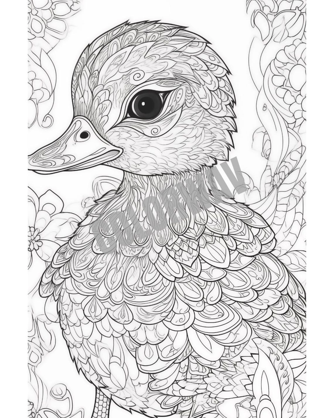 Adorable Baby Duck Mandalas: Set of 26 Cute & Calming Coloring Pages ...